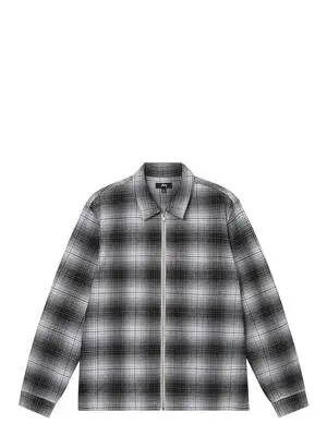 StÜssy Paul Shadow Plaid Zip Shirt - Black