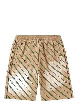 Gucci Gg Stripe Twill Shorts - Tan