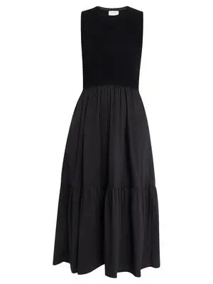 Tanya Taylor Josephina Sleeveless Midi Dress - Black