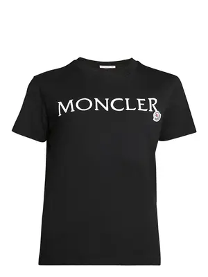 Moncler Embroidered Logo T-shirt - Black