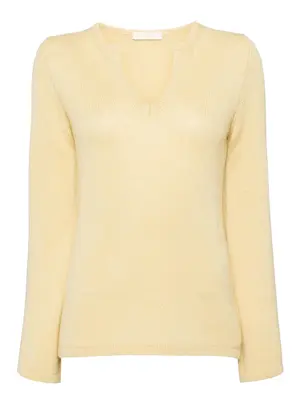 Fedeli Levante Split-neck Jumper - Yellow