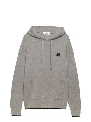 MSGM Logo-embroidered Hoodie - Grey