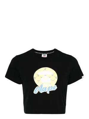 A BATHING APE Aape * Cropped Logo T-shirt - Black