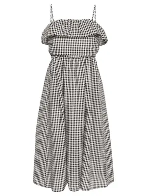 B+AB B+ab Checkered Cotton Midi Dress