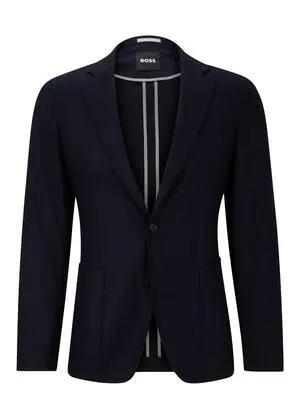 BOSS Notched-lapels Single-breasted Blazer - Blue