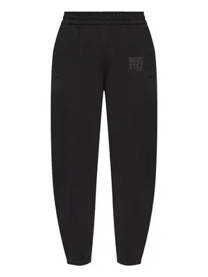 Alexander Wang Puff-logo Cotton Track Pants - Black