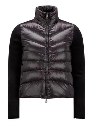 Moncler Padded Wool Cardigan Black