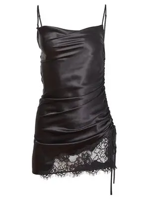 Fleur Du Mal Silk Ruched Dress - Black