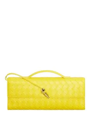 Bottega Veneta Intrecciato Top Handle Clutch - Yellow