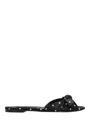 Dolce & Gabbana Polka Dot-print Satin Slides - Black