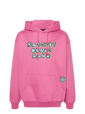RASSVET Slogan-print Cotton Hoodie - Pink