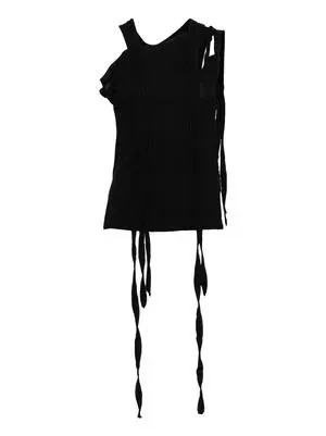Yohji Yamamoto Cut-out Sleeveless Top - Black