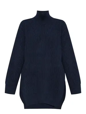 JIL SANDER Chunky-ribbed Wool Jumper - Blue