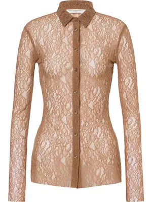 Philosophy Di Lorenzo Serafini Floral-lace Shirt - Brown