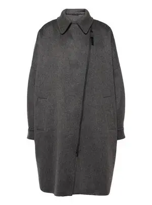 Brunello Cucinelli Oversized Cashmere Car Coat - Grey