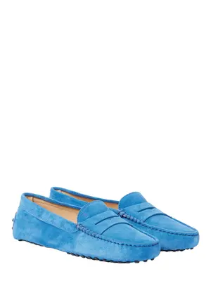 TOD'S Gommino Suede Driving Shoes - Blue