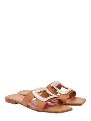 ROGER VIVIER Viv' The Sea Leather Sandals - Brown