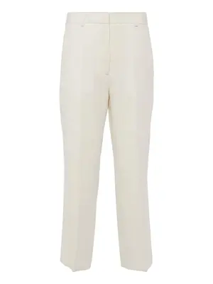 TOTEME High-rise Cropped Straight Pants - White