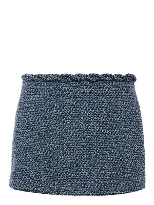 VALENTINO Tweed Denim Miniskirt