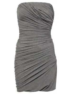 Attico Draped Strapless Minidress - Grey