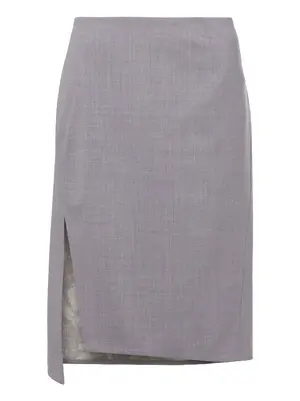 Versace Mélange Wool-blend Pencil Skirt - Grey