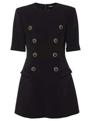 Balmain Crêpe Minidress - Black