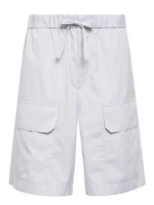 JIL SANDER Striped Cotton Bermuda Shorts - Blue