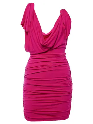Attico Draped Jersey Minidress - Pink