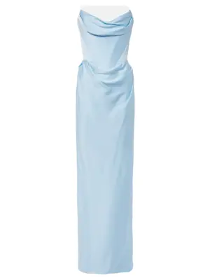VIVIENNE WESTWOOD Galaxy Strapless Satin Gown - Blue