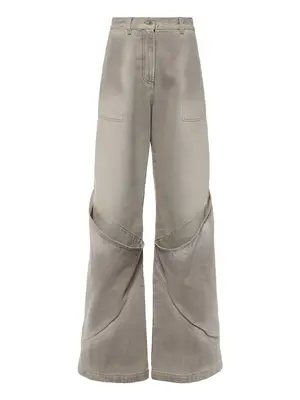 Attico Low-rise Wide-leg Jeans - Grey
