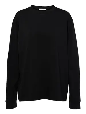 THE ROW Ciles R Cotton Jersey Top - Black