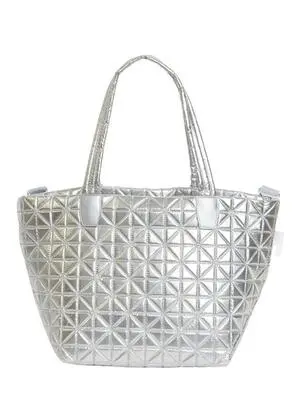 VEECOLLECTIVE VeeCollective Medium Vee Quilted Tote Chrome Metallic