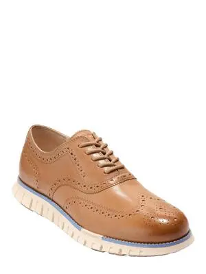 Cole Haan Cole Haan ZERØGRAND Remastered Wingtip Derby Sneaker Farro/vanilla