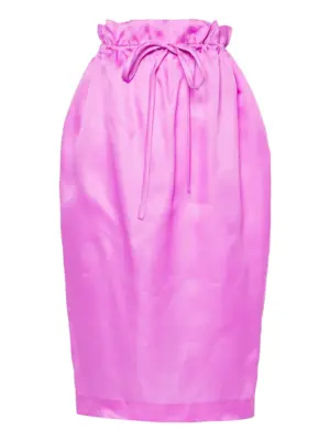 KHAITE KHAITE Paperbag-Waist Silk Skirt