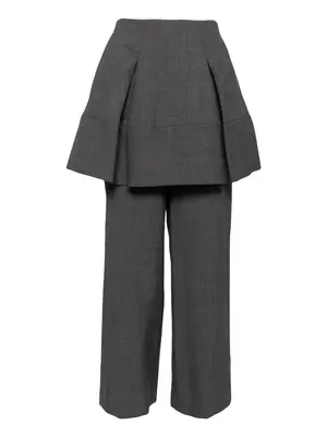 ENFOLD Layered Wide-leg Trousers - Grey