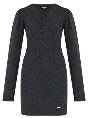 Dsquared2 Fine-knit Wool Minidress - Grey