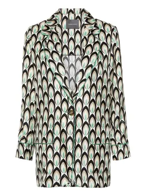 Lorena Antoniazzi Graphic-print Silk Blazer - Green