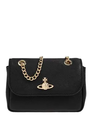 VIVIENNE WESTWOOD Victoria Leather Shoulder Bag - Black