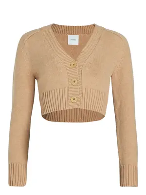 Patou Wool-cashmere Cropped Cardigan - Neutrals