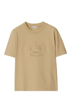 Burberry Burberry Logo-Embroidered T-Shirt Neutrals