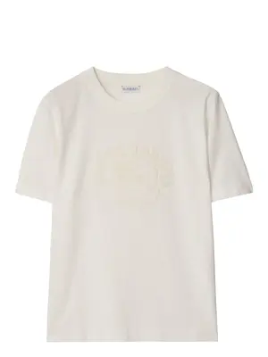 Burberry Logo-embroidered T-shirt - Neutrals