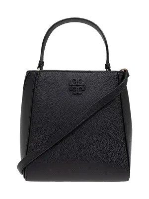 Tory Burch Mcgraw Leather Bucket Bag - Black