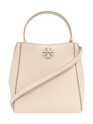 Tory Burch Mcgraw Leather Bucket Bag - Neutrals
