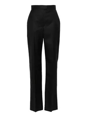 Alexander McQueen Pinstripe Wool Trousers - Grey