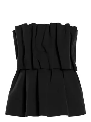 HOUSE OF DAGMAR Ruffled Strapless Top - Black