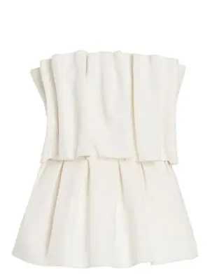 HOUSE OF DAGMAR Ruffled Strapless Top - White