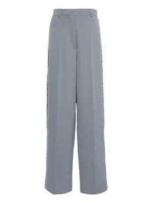 Stella McCartney Chain-embellished Wide-leg Pants - Light Blue