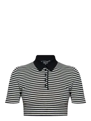 DOLCE & GABBANA Dolce & Gabbana Striped Cropped Polo Shirt