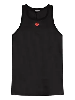 Dsquared2 Embroidered-logo Cotton Tank Top - Black