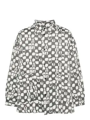 Henrik Vibskov Big Patterned-jacquard Shirt - White